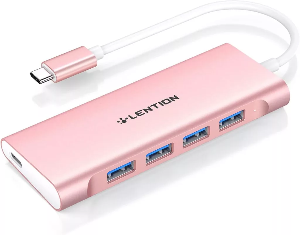 LENTION USB C Hub so 4 portami USB 3.0, prenos dát 5 Gbps, 6