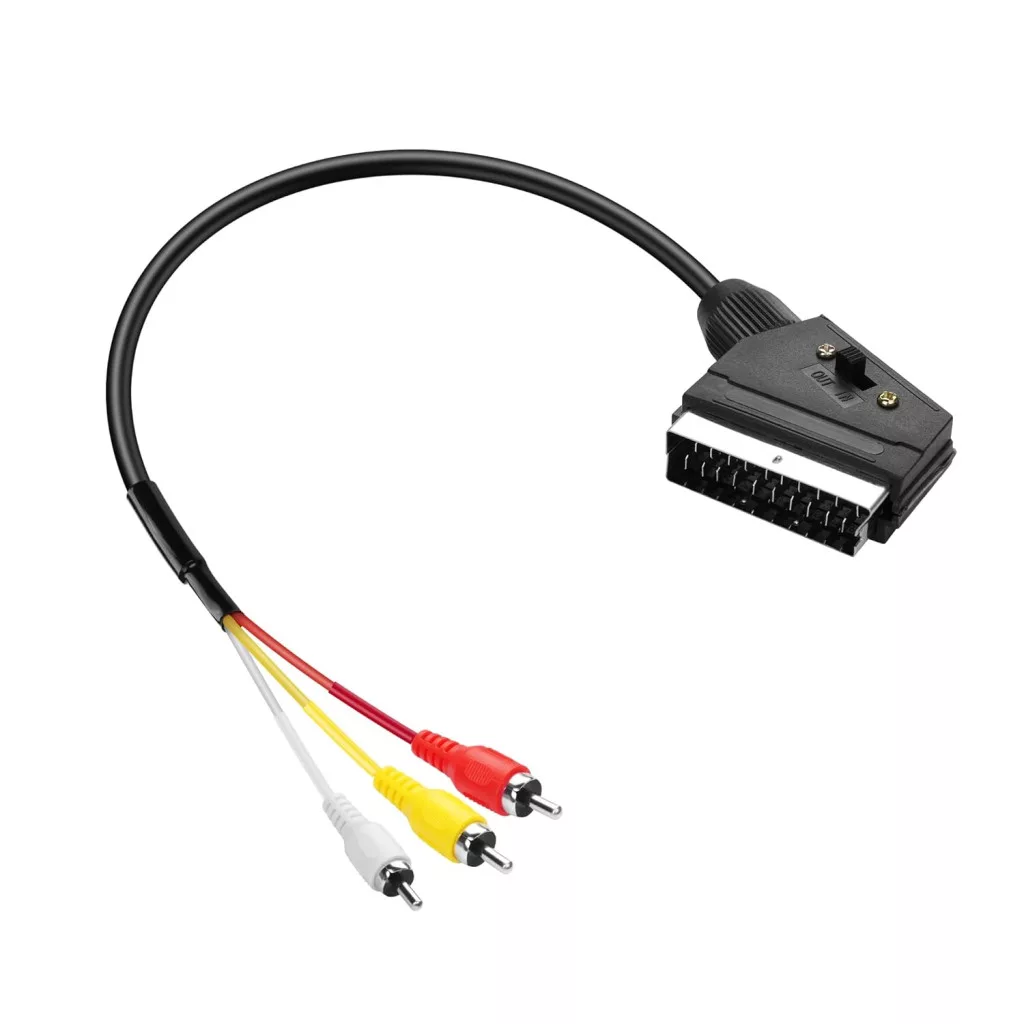 PNGKNYOCN SCART - 3 RCA Adapter Kábel, Átkapcsolható Bemenet