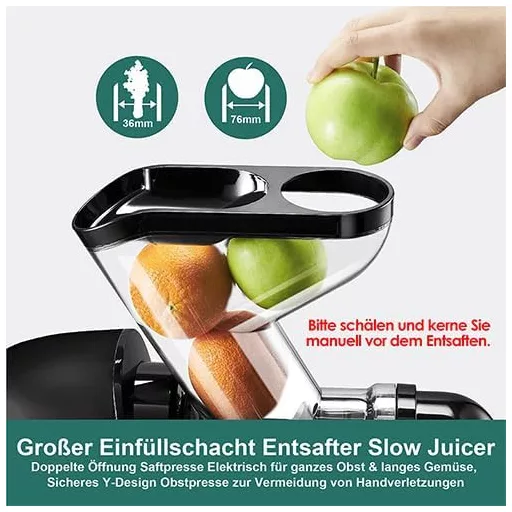 Fretta Slow Juicer Storcator de Fructe și Legume 200W - Gură